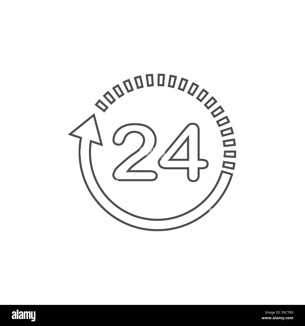24 hours icon. 24 hours sign. Time clock icon vector illustration Stock ...