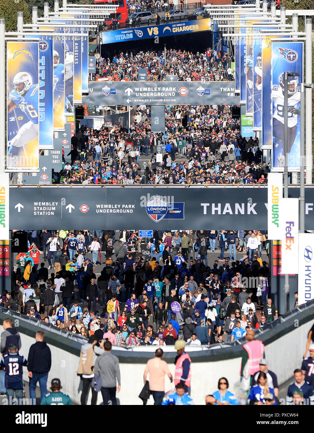 Fans make their way up Wembley Way to the International Series NFL ...