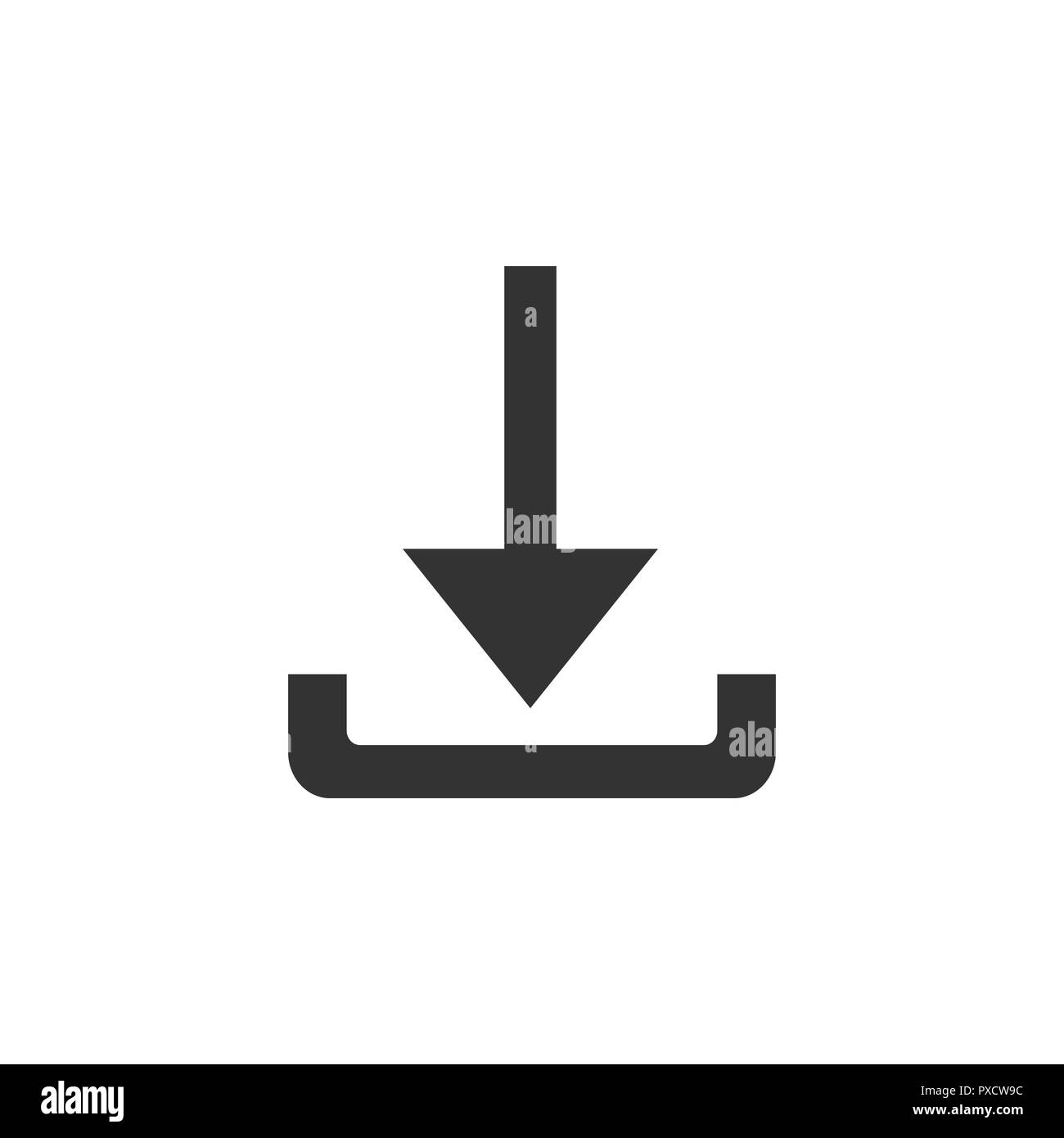 Download icon. Upload, Load sign symbol Vector illustration Stock ...