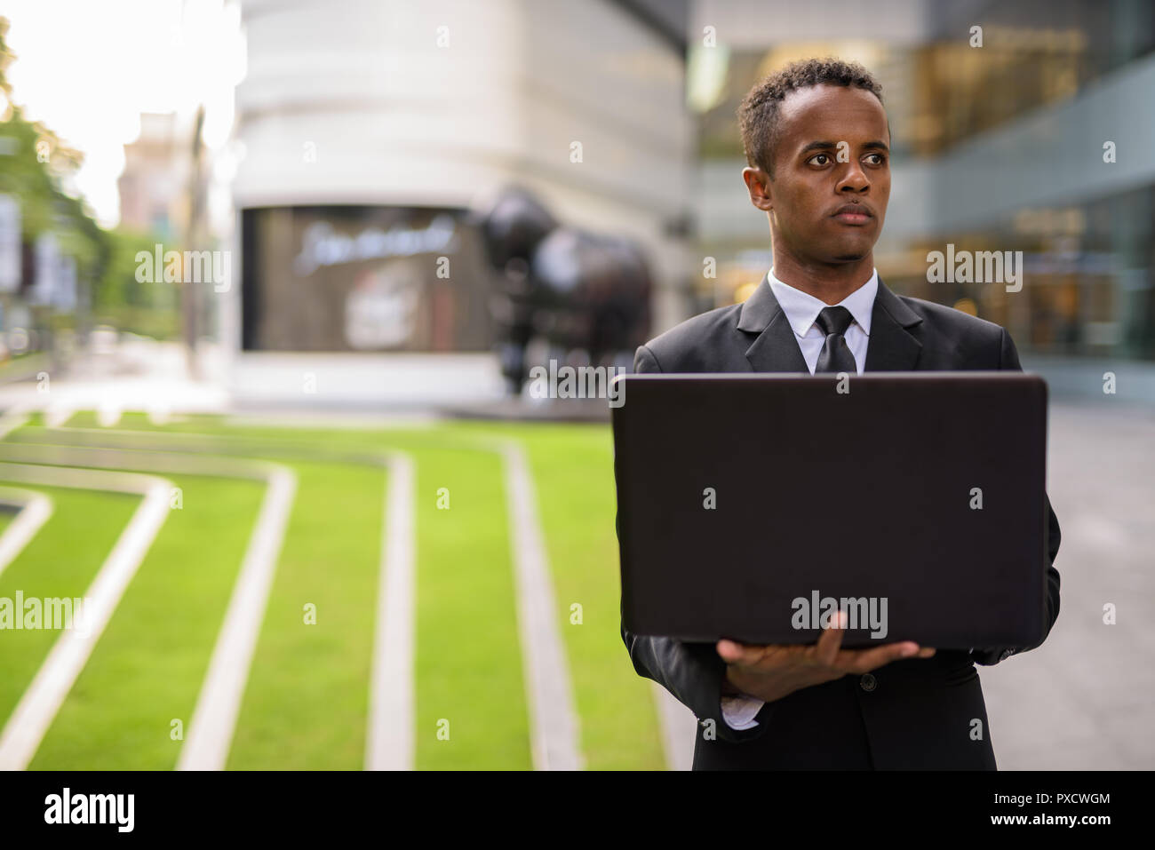 African american businessman laptop hi-res stock photography and images ...