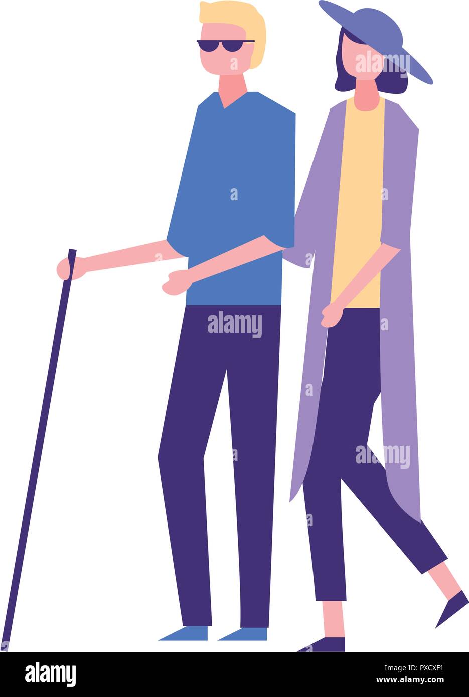 Blind woman teacher Stock Vector Images - Alamy