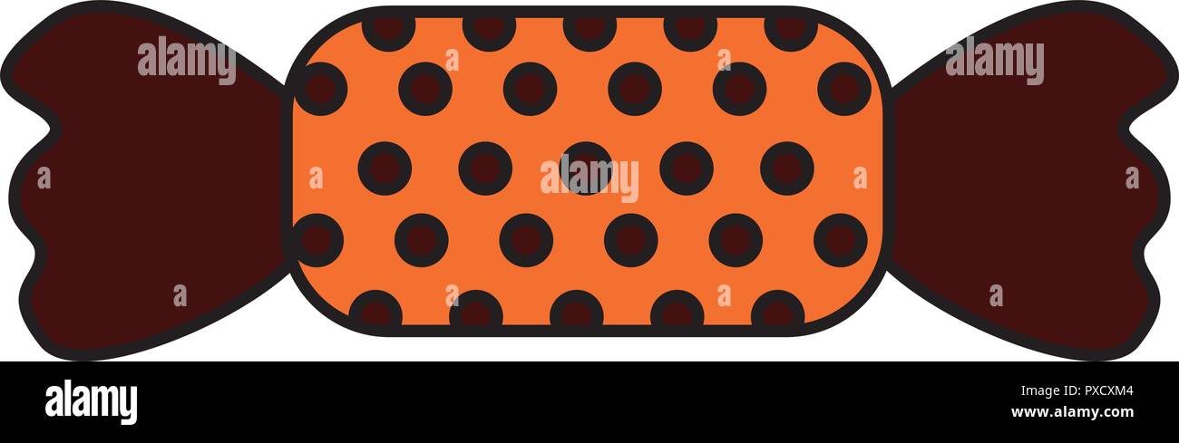 halloween day wrapped candy delicious sweet vector illustration Stock ...