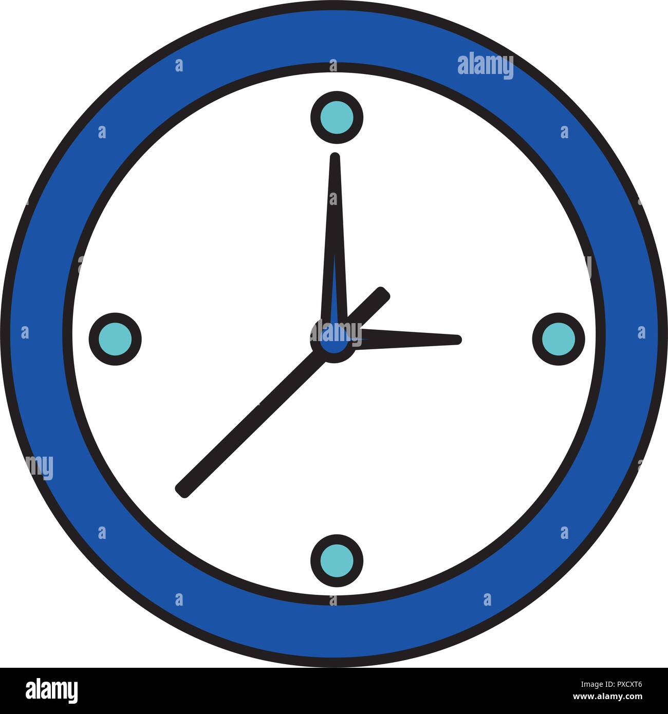 round clock time on white background vector illustration Stock Vector ...
