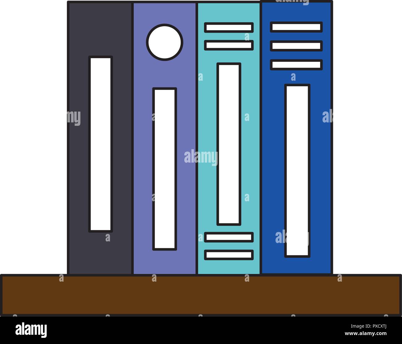 bookshelf binder book supplies office vector illustration Stock Vector ...