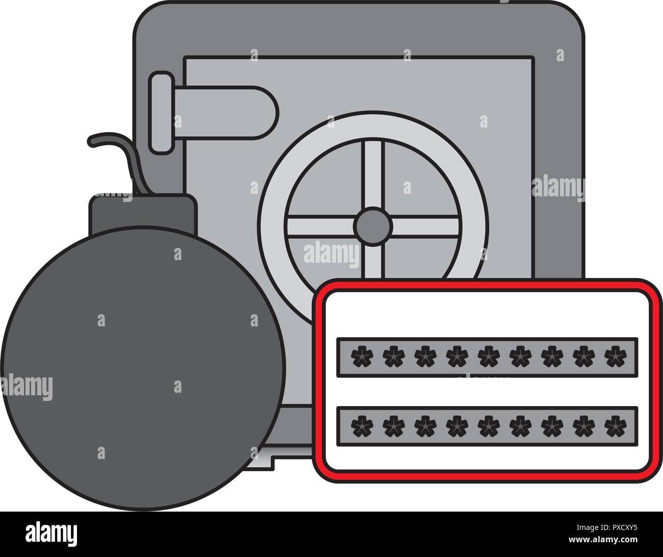 safe box password cyber security digital vector illustration Stock ...