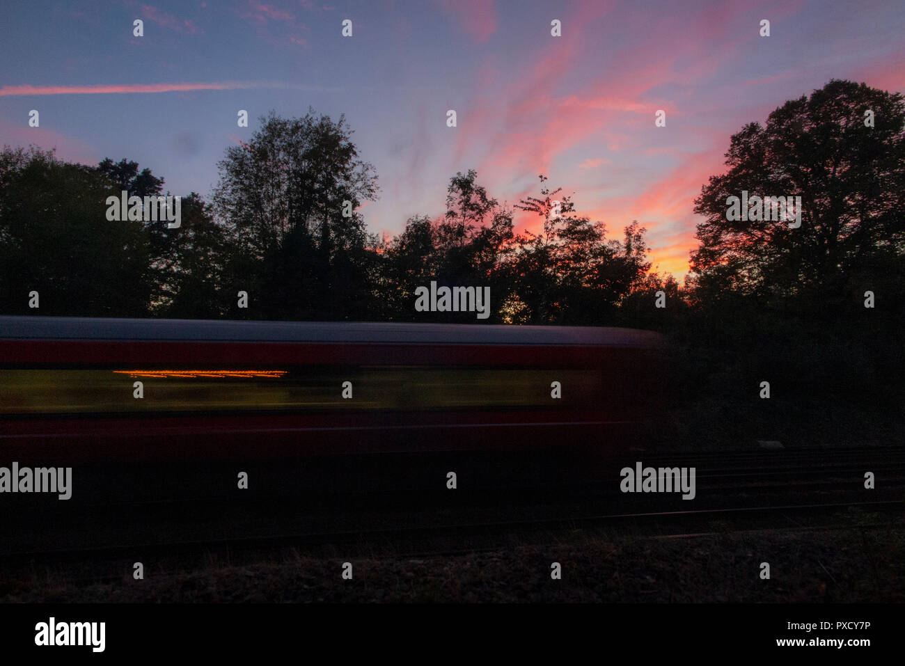 Dramatic night sky with train hi-res stock photography and images - Alamy