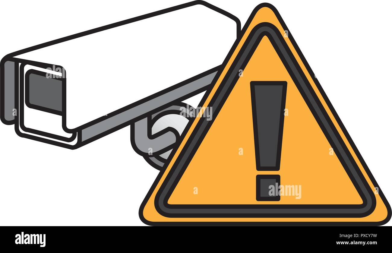 surveillance camera warning cyber security digital vector illustration ...