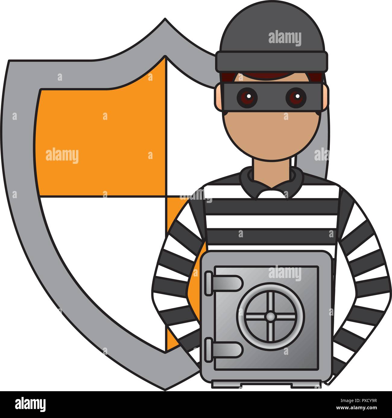 hacker safe box shield cyber security digital vector illustration Stock ...