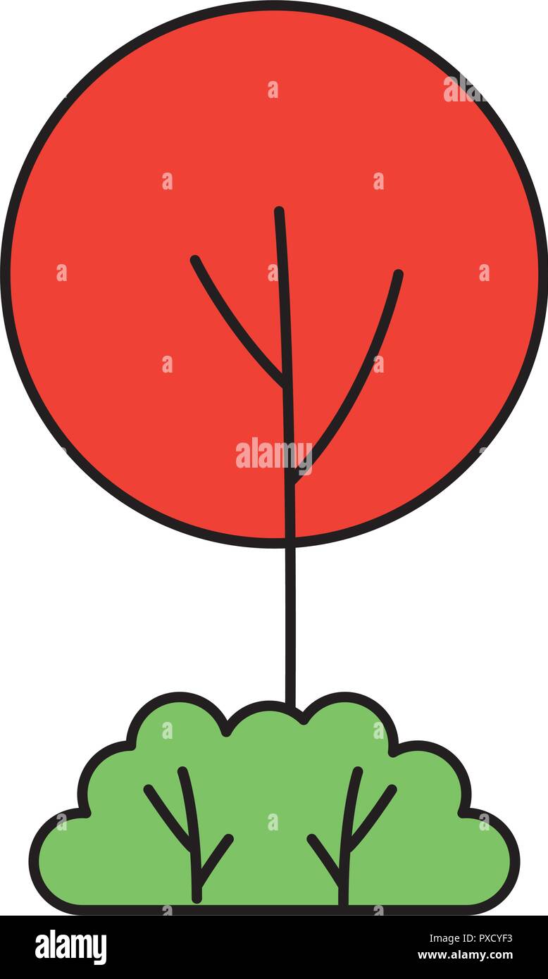 round tree bush on white background vector illustration Stock Vector ...