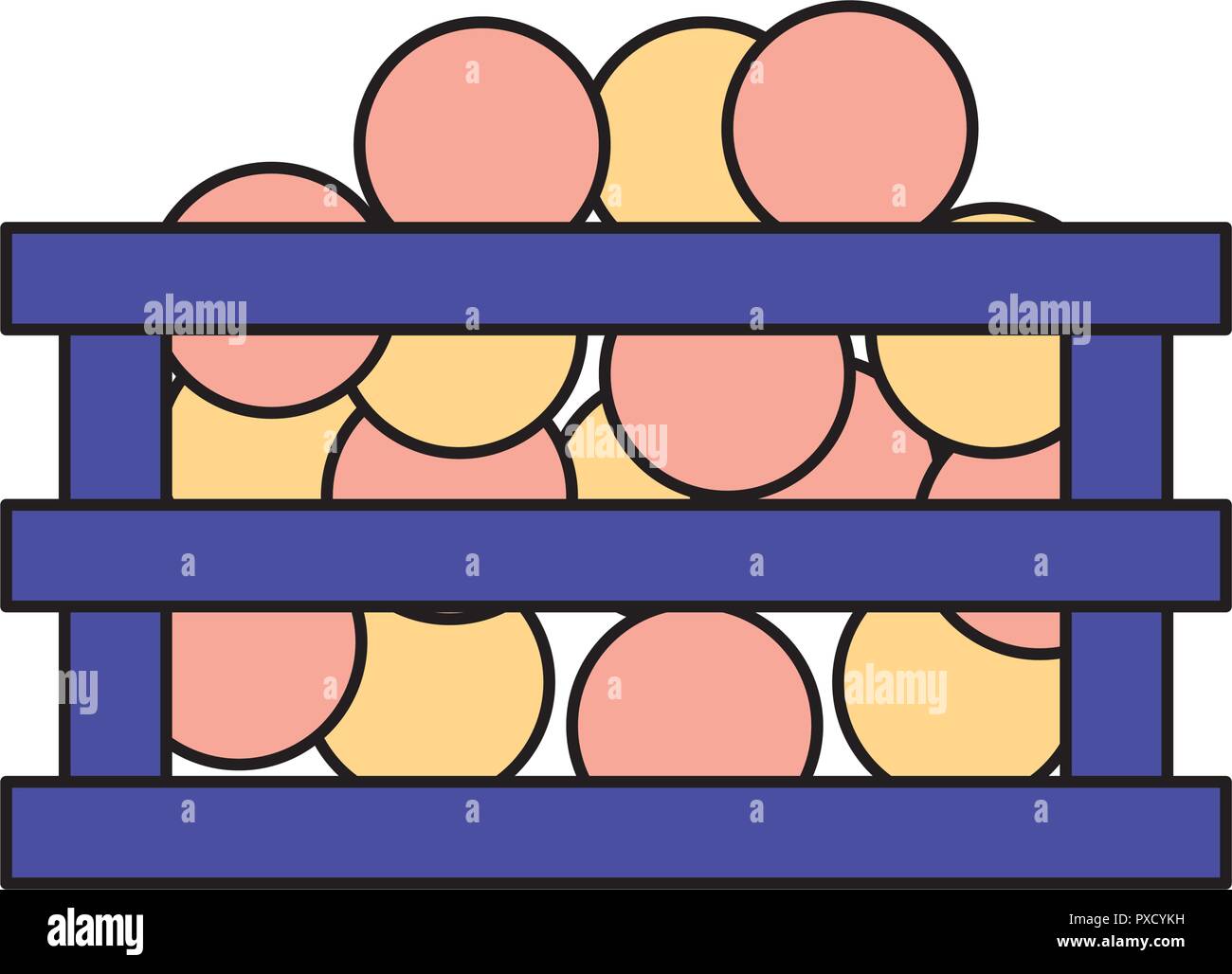 basket and balls on white background vector illustration Stock Vector ...