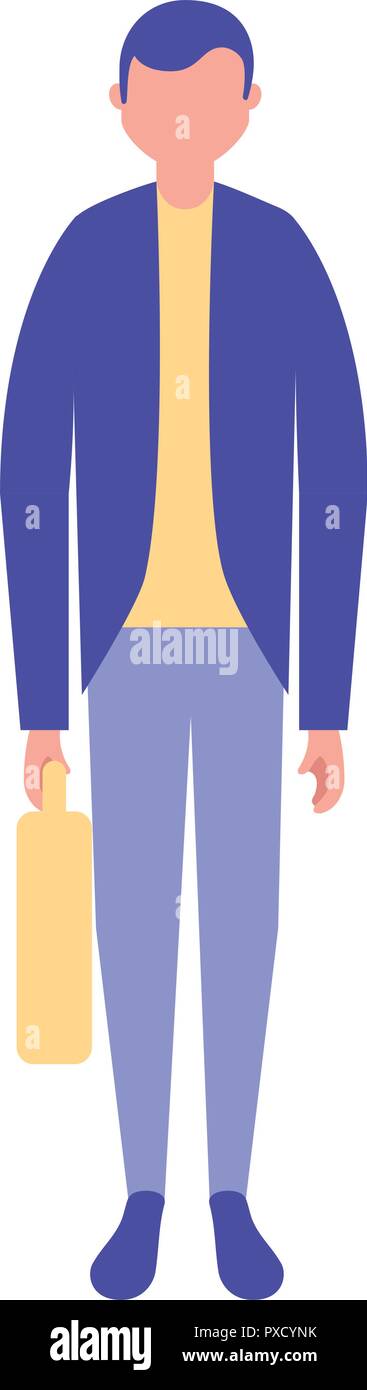 businessman character employee standing figure vector illustration ...