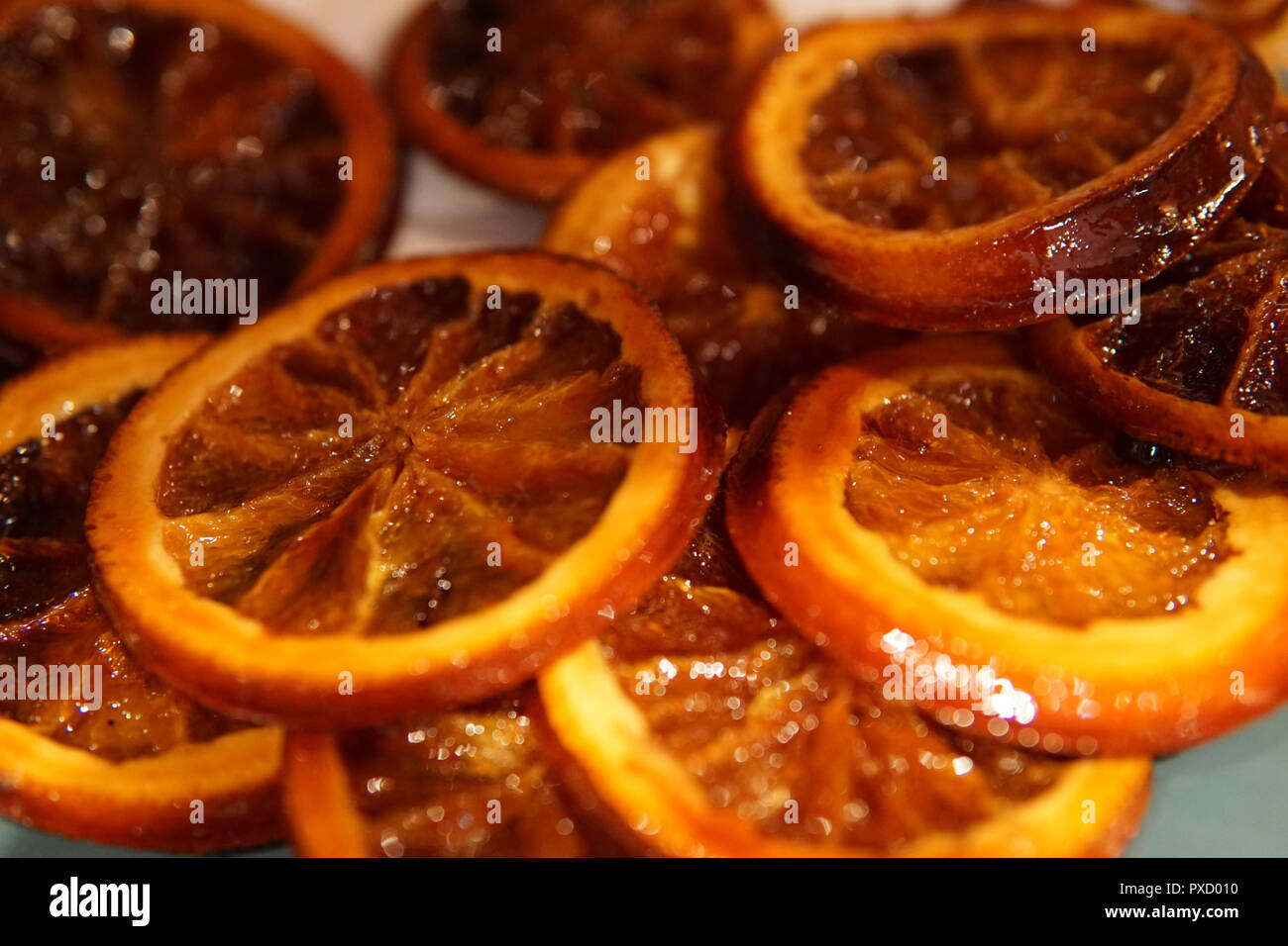 Caramelized orange slices home-made dessert Stock Photo - Alamy