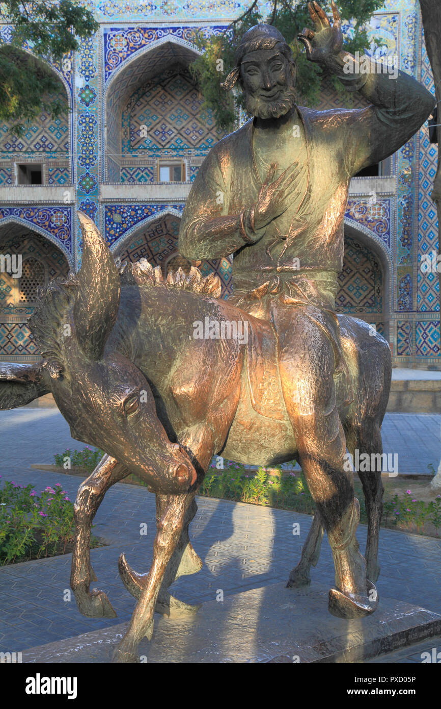Uzbekistan; Bukhara; Hodja Nasruddin, statue Stock Photo - Alamy