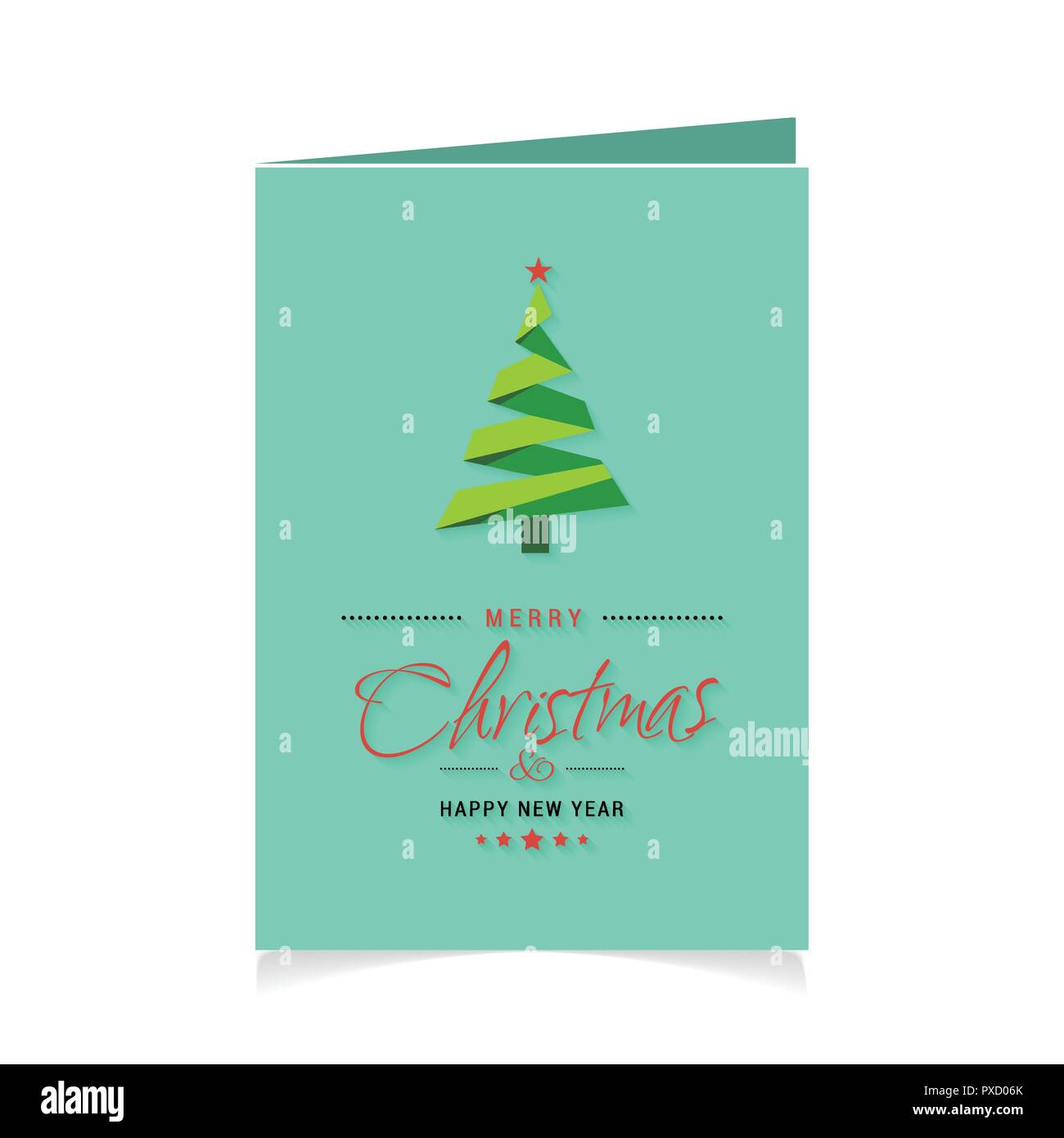 Merry Christmas creative design with christmas tree design vector Stock ...