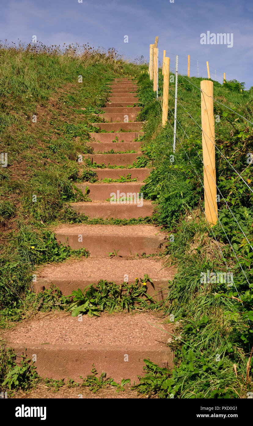 Concrete steps on the South West Coast Path at Goodrington Stock Photo ...