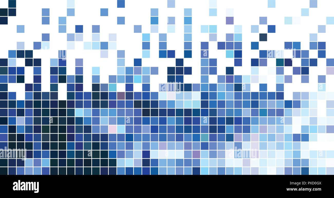 abstract vector square pixel mosaic background - blue Stock Vector ...