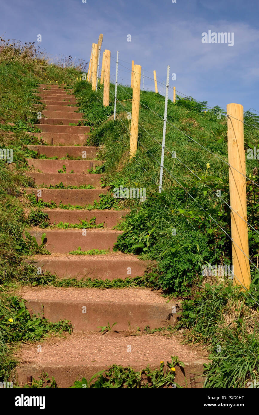 Concrete steps on the South West Coast Path at Goodrington Stock Photo ...