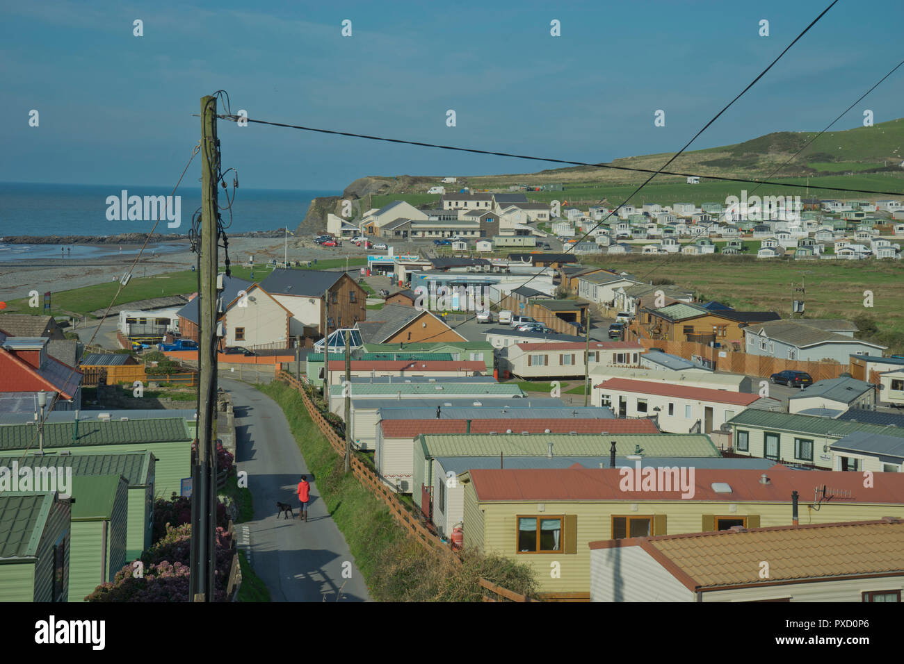 Caravan park in the village of Clarach along the Coastal path on ...