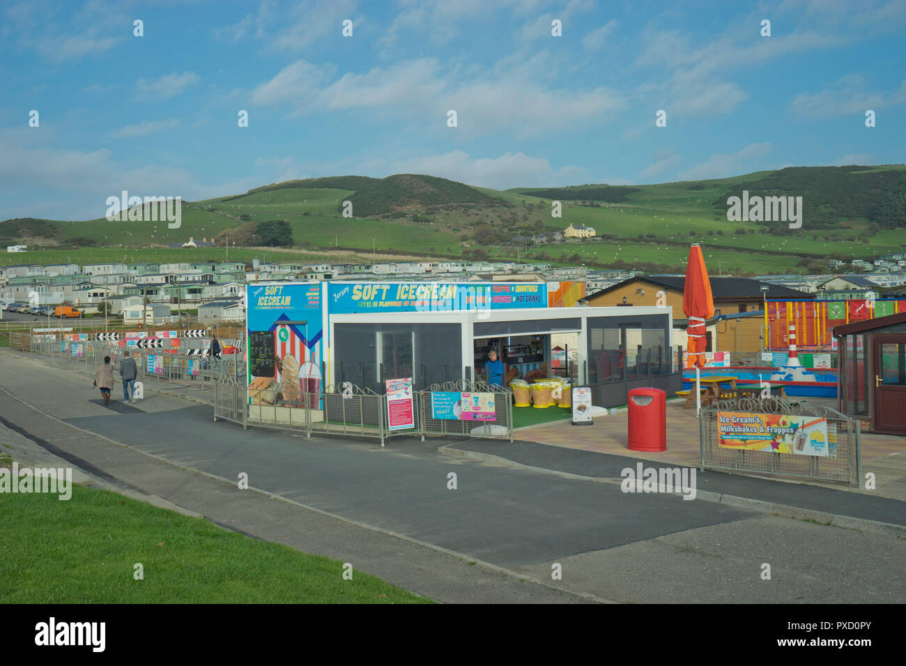 Caravan park in the village of Clarach along the Coastal path on ...