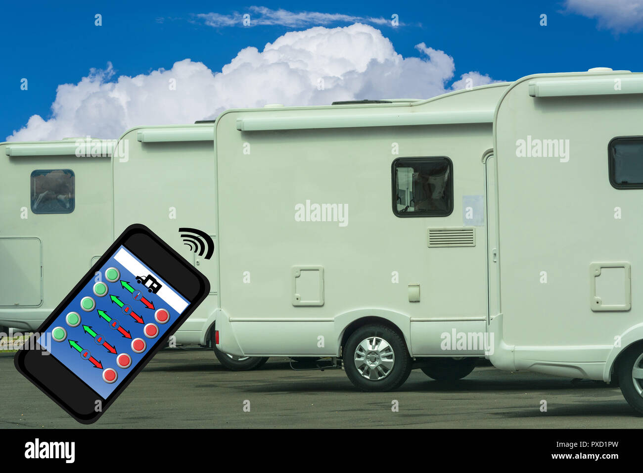 Mobile Smart Home, networked with camper Stock Photo - Alamy