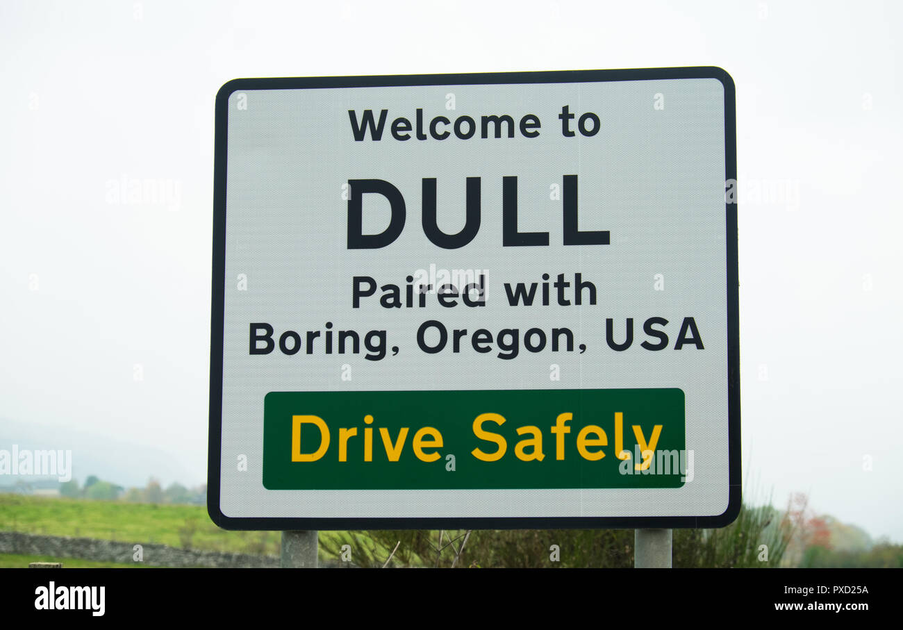 Dull and Boring road sign Stock Photo - Alamy