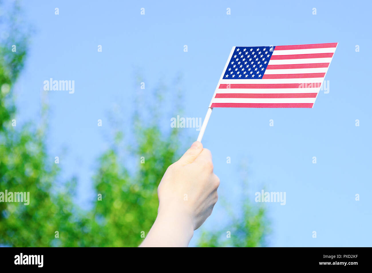 Flag in hands hi-res stock photography and images - Alamy