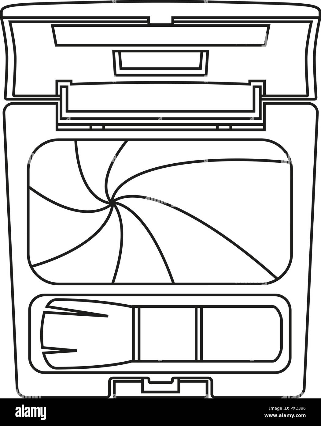 Line art black and white blusher with brush Stock Vector Image & Art ...