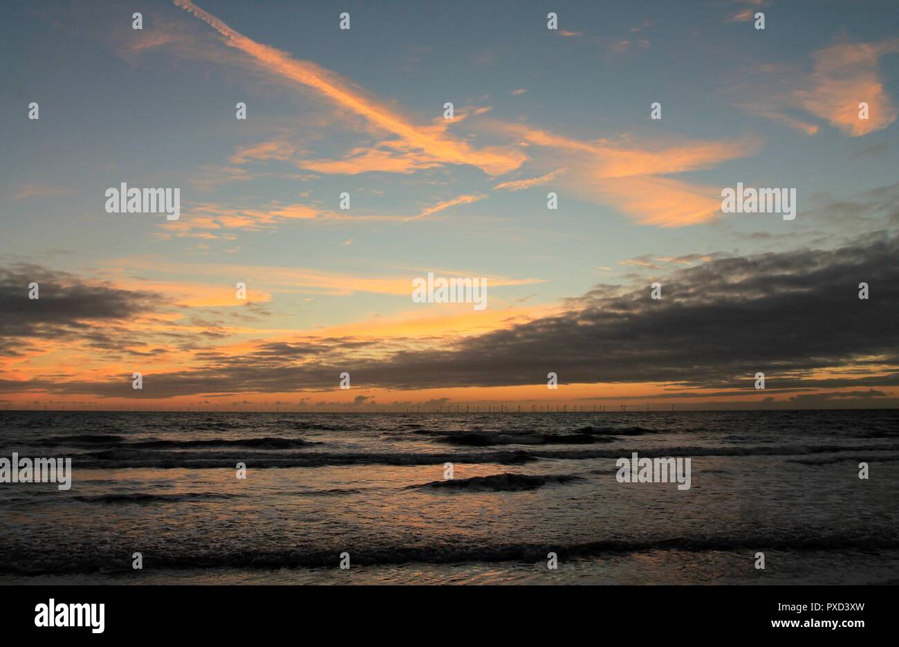 UK Walney Island. Sunset from Westshore Walney Island near Barrow In ...
