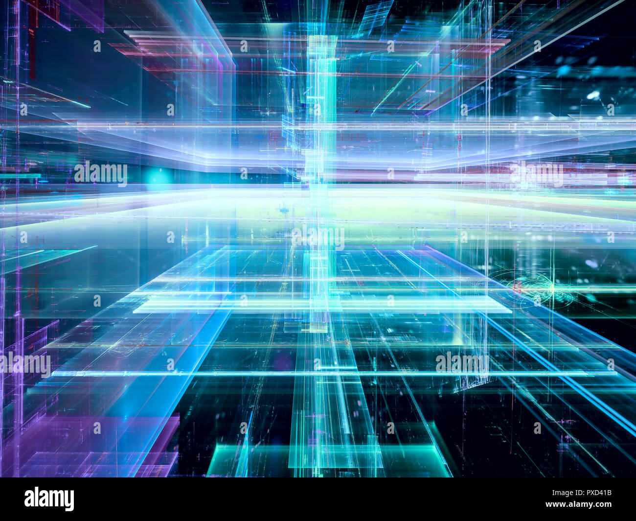 Perspective tech style background - abstract digitally generated Stock ...