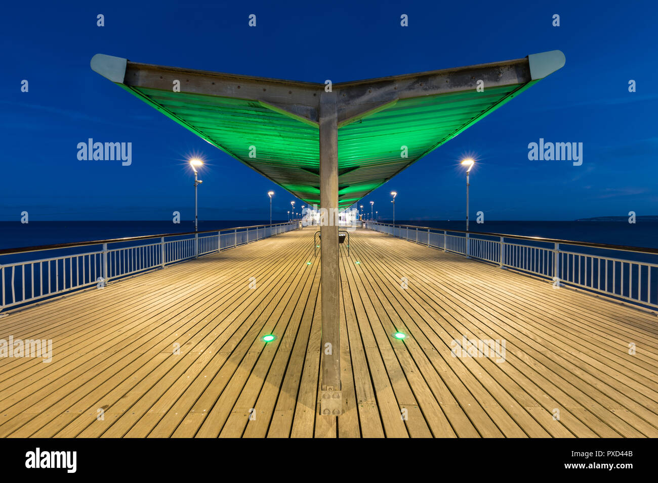 LED lighting on Bournemouth Pier at Night Stock Photo - Alamy