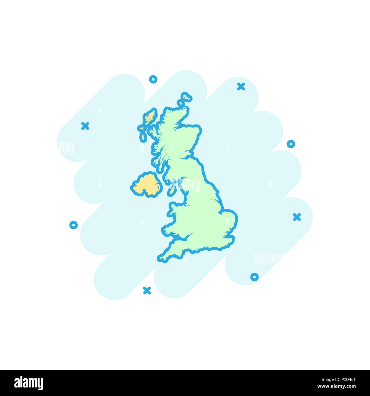 Map united kingdom icon cartoon hi-res stock photography and images - Alamy