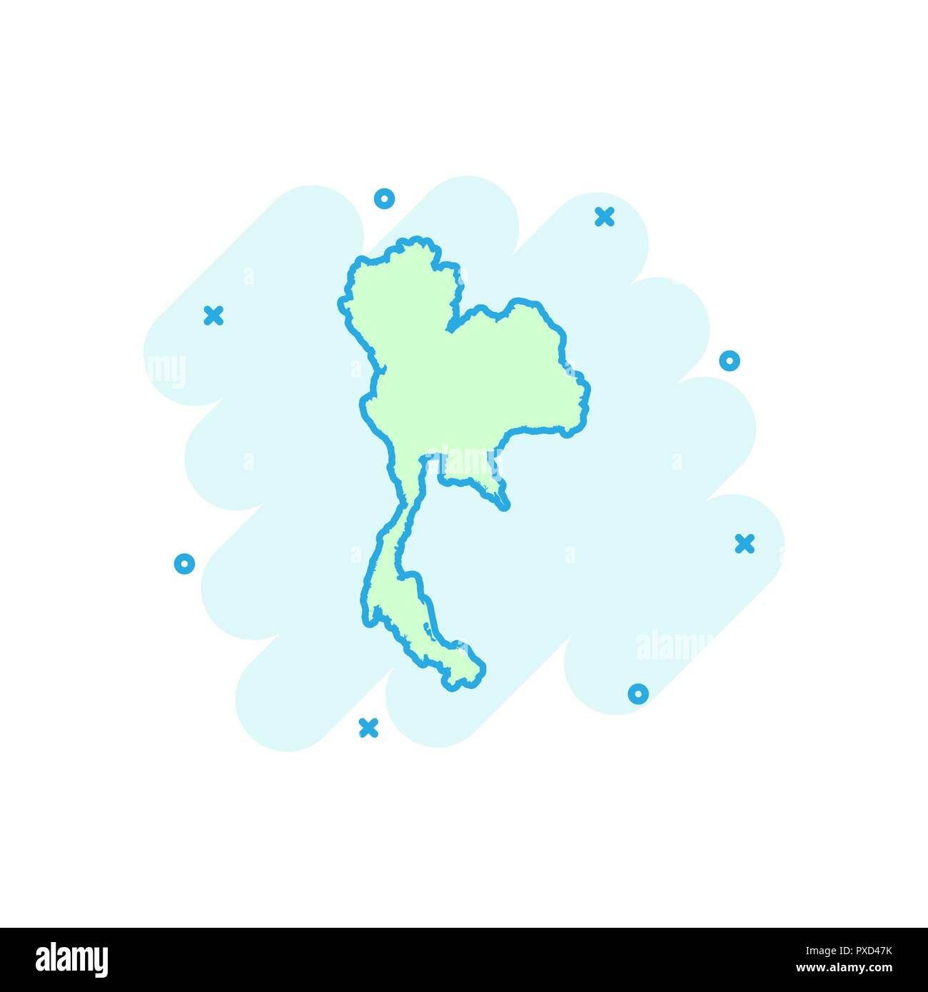 Thailand Map Cartoon