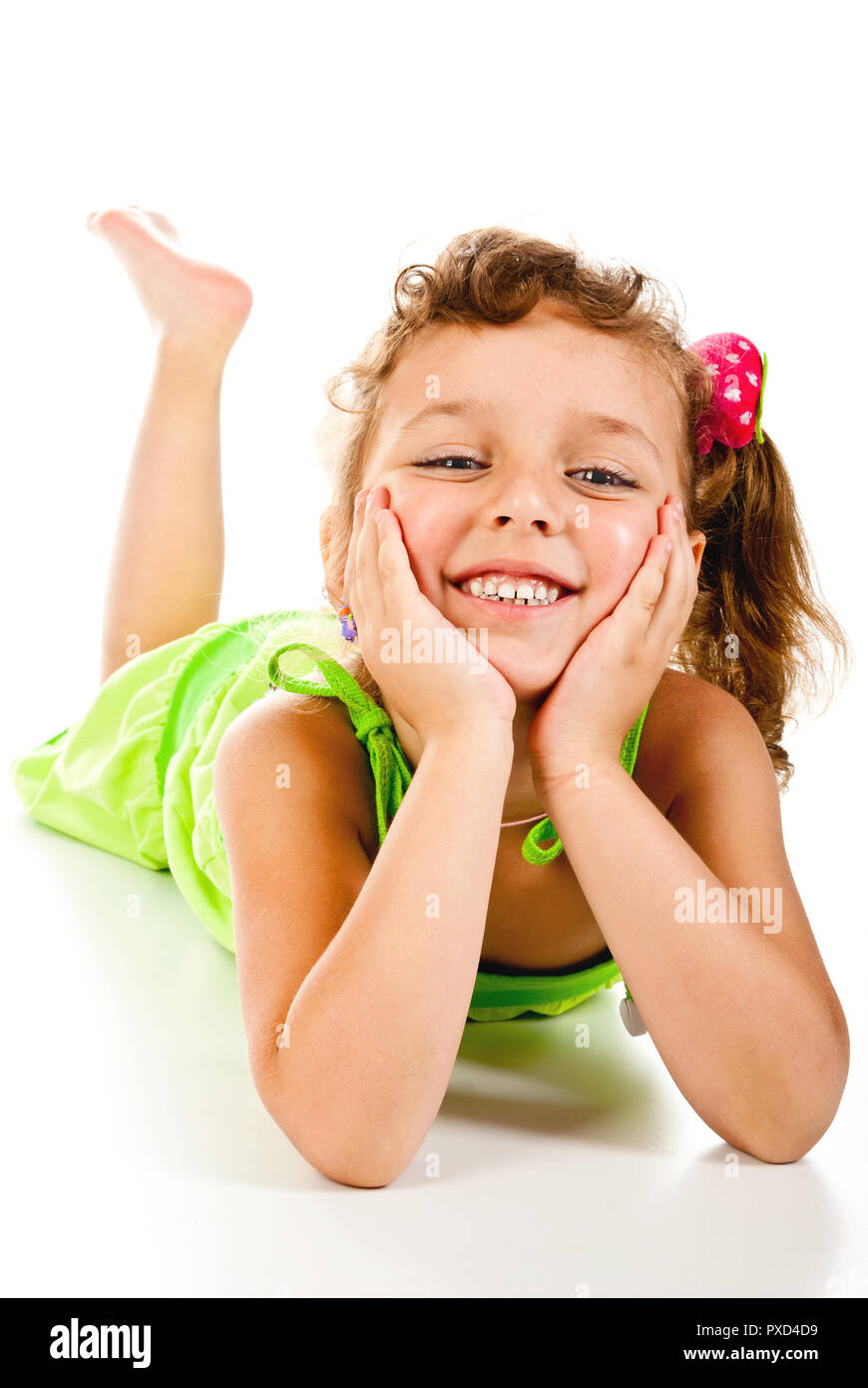 little girl isolated on a white background Stock Photo - Alamy