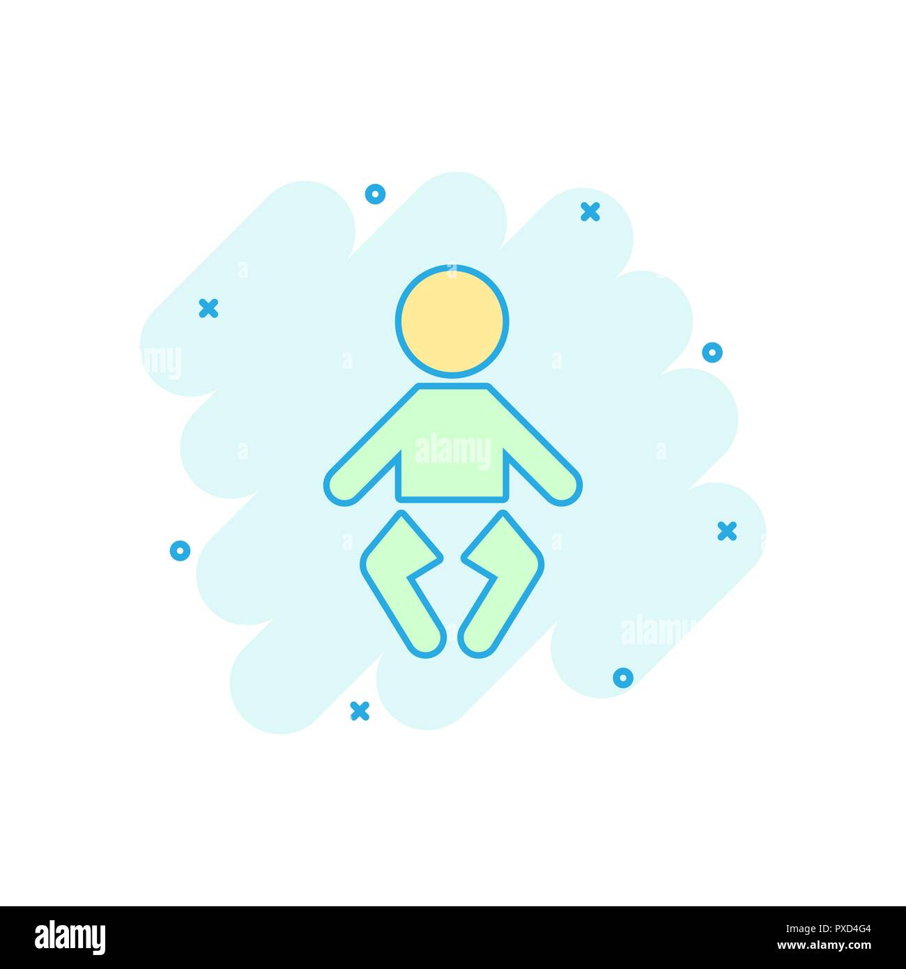 Vector cartoon baby icon in comic style. Child sign illustration ...