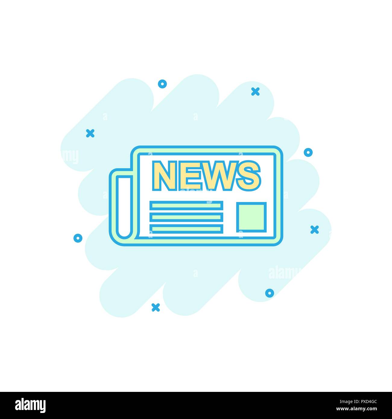 Vector cartoon newspaper icon in comic style. News sign illustration ...