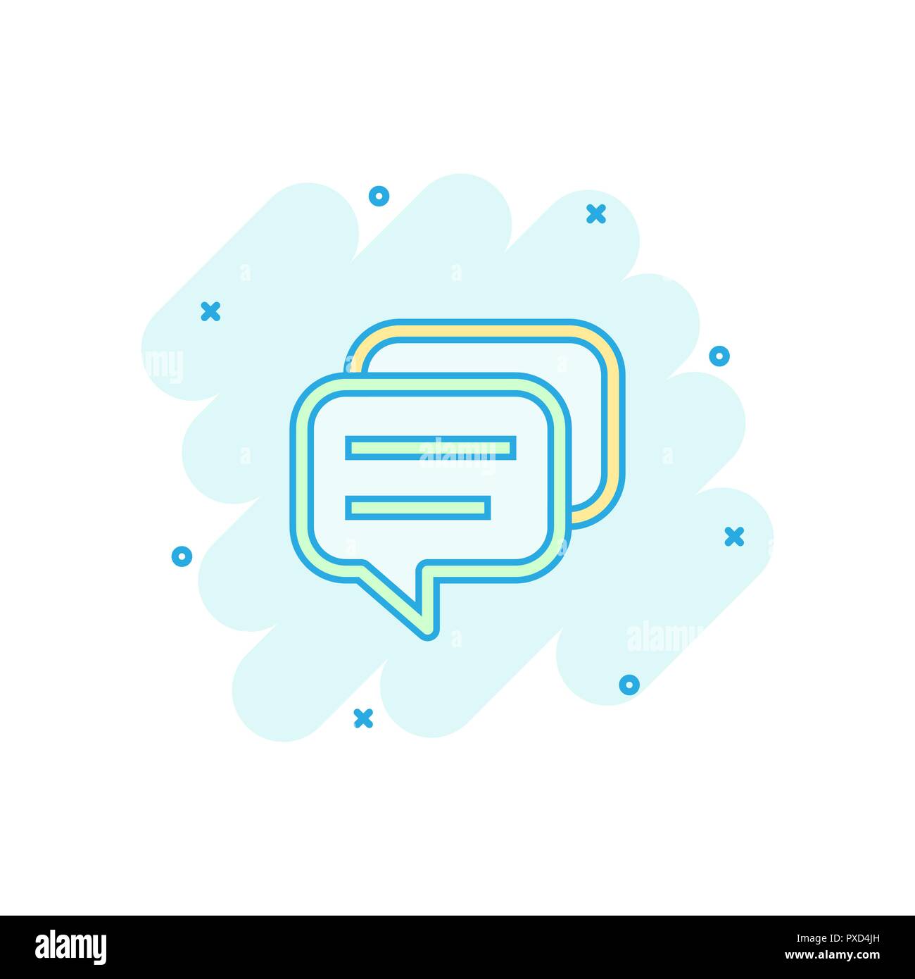 Vector cartoon speech bubble icon in comic style. Discussion dialog ...