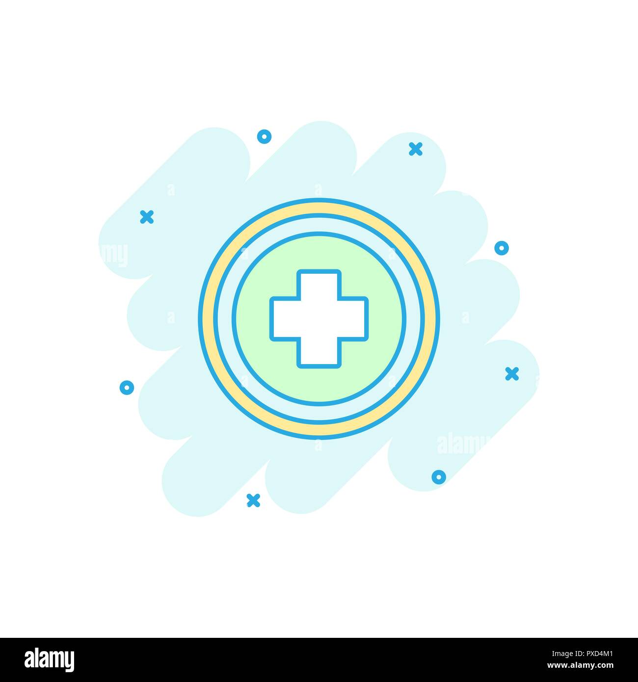 Vector cartoon medical health icon in comic style. Medicine hospital ...