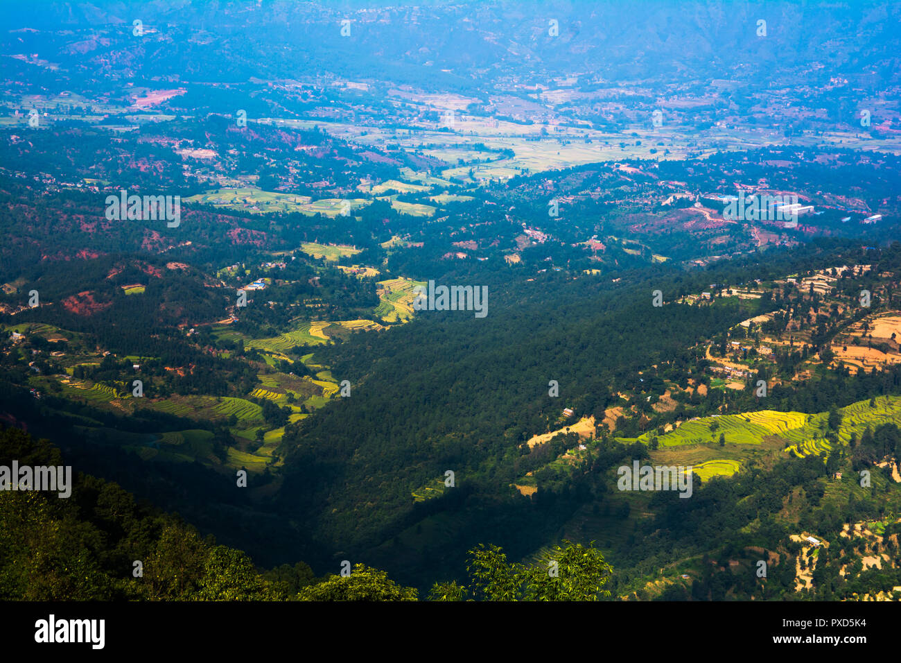 Nepal village land Stock Photo - Alamy