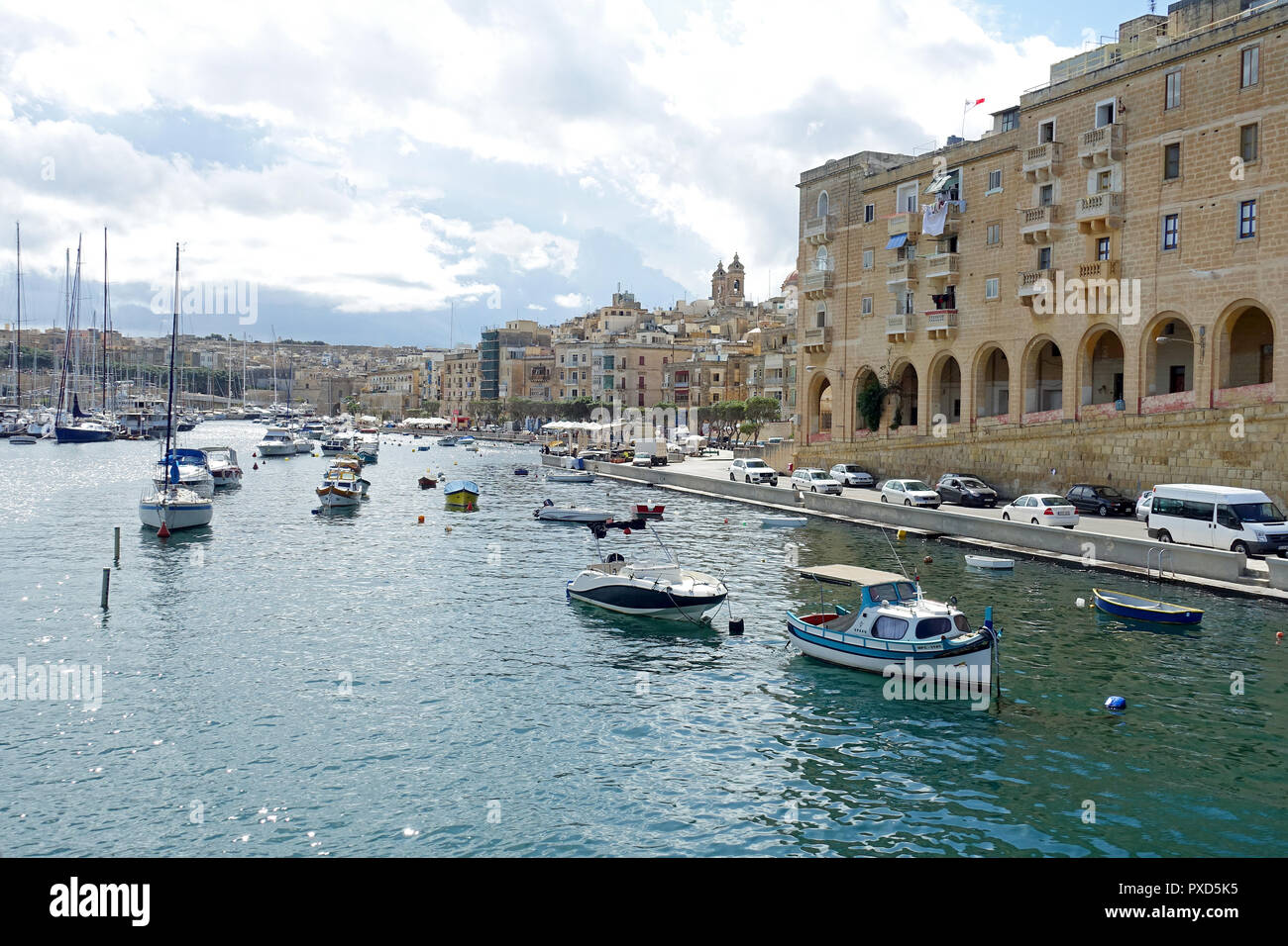 Dramatic skies over Senglea and Dockyard Creek, Grand Harbour, Malta ...