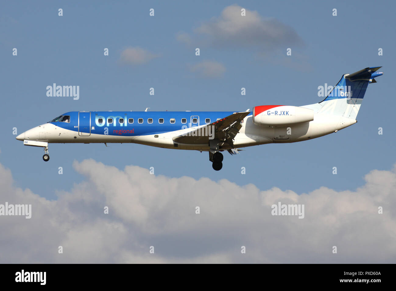 British bmi regional Embraer ERJ-135 with registration G-RJXK on short ...