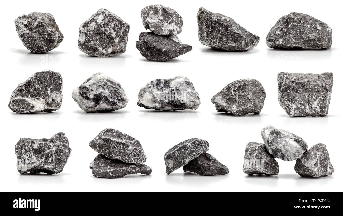 collection of stones isolated on white background.close up Stock Photo ...