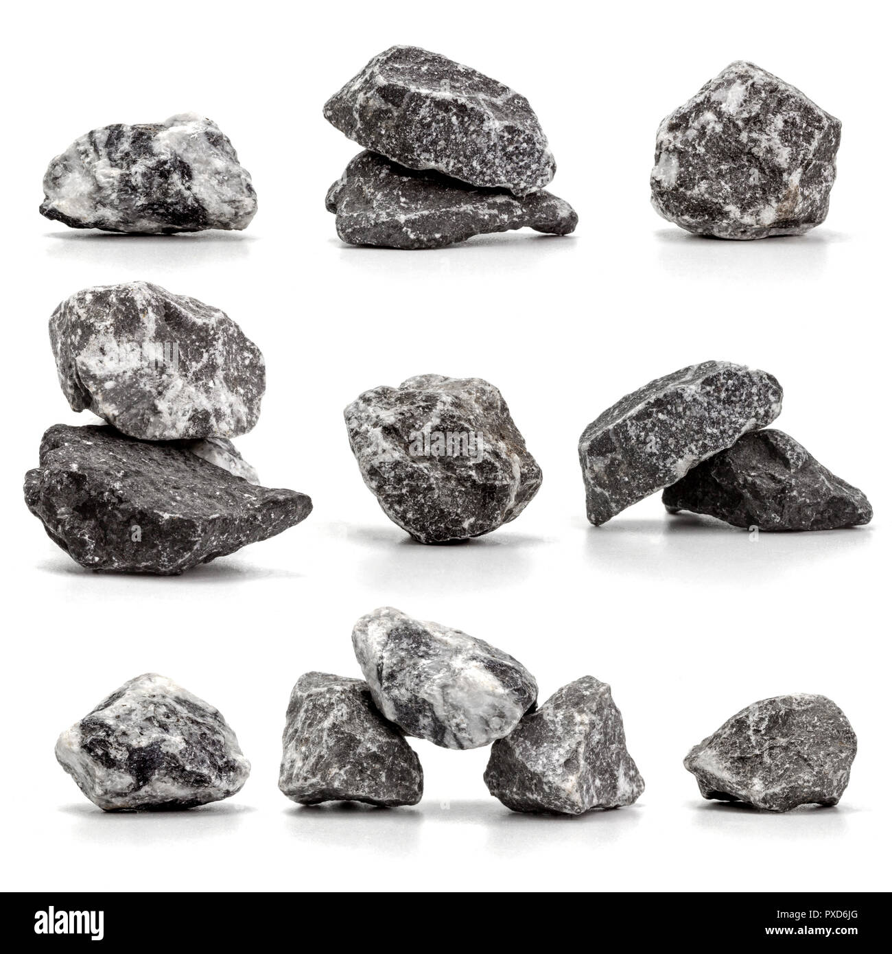 collection of stones isolated on white background.close up Stock Photo ...