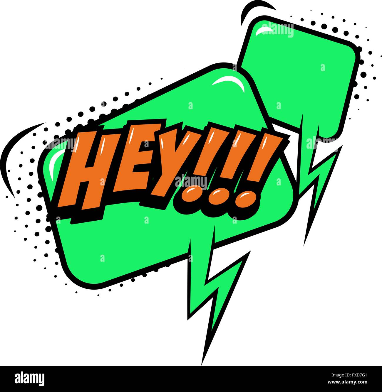 Hey communication bubble cartoon retro Stock Vector Images - Alamy
