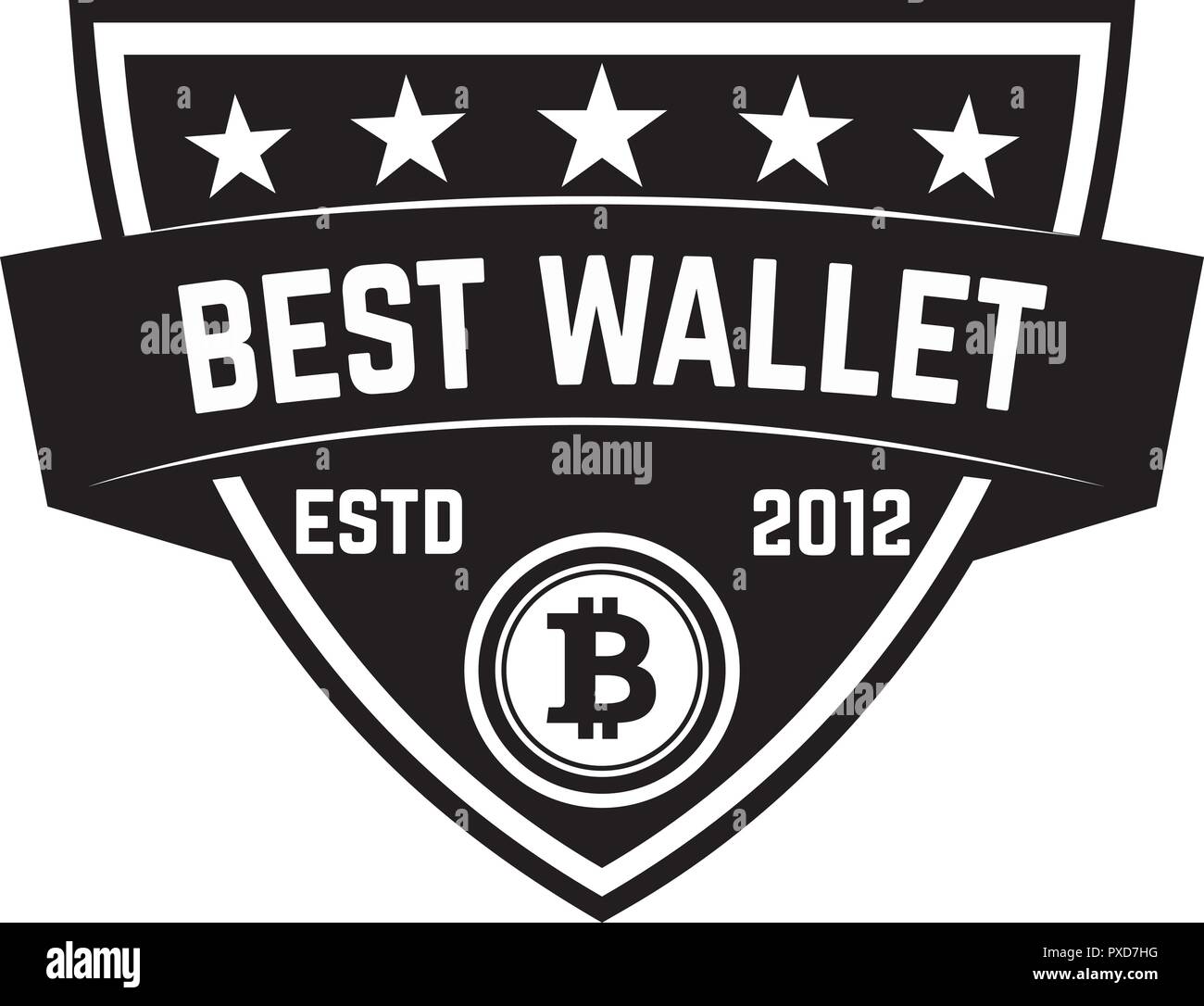 Cryptocurrency mining emblem isolated on white background. Design ...
