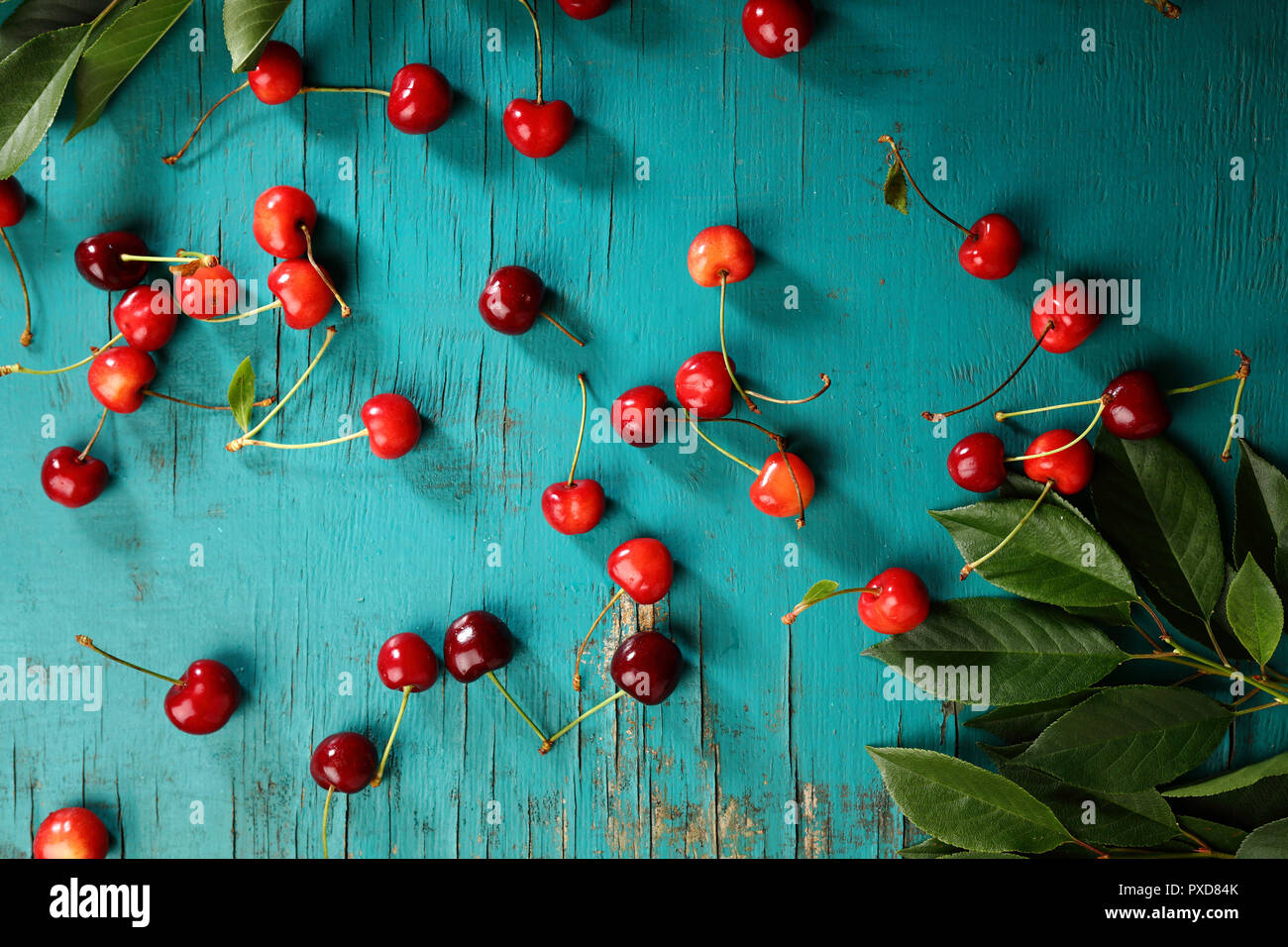 Summer background with cherry fruits Stock Photo - Alamy