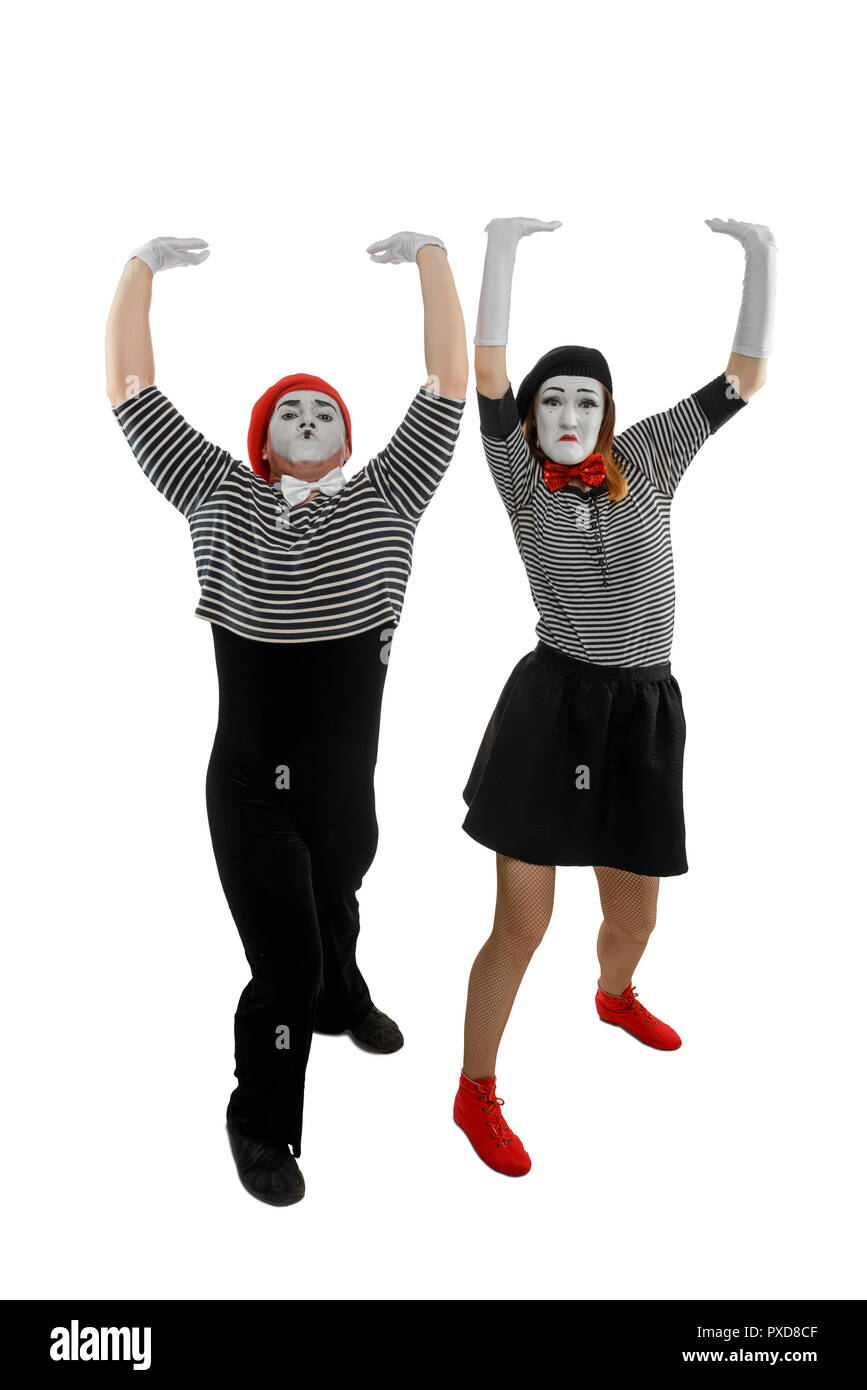 Funny mimes, isolated on white Stock Photo - Alamy