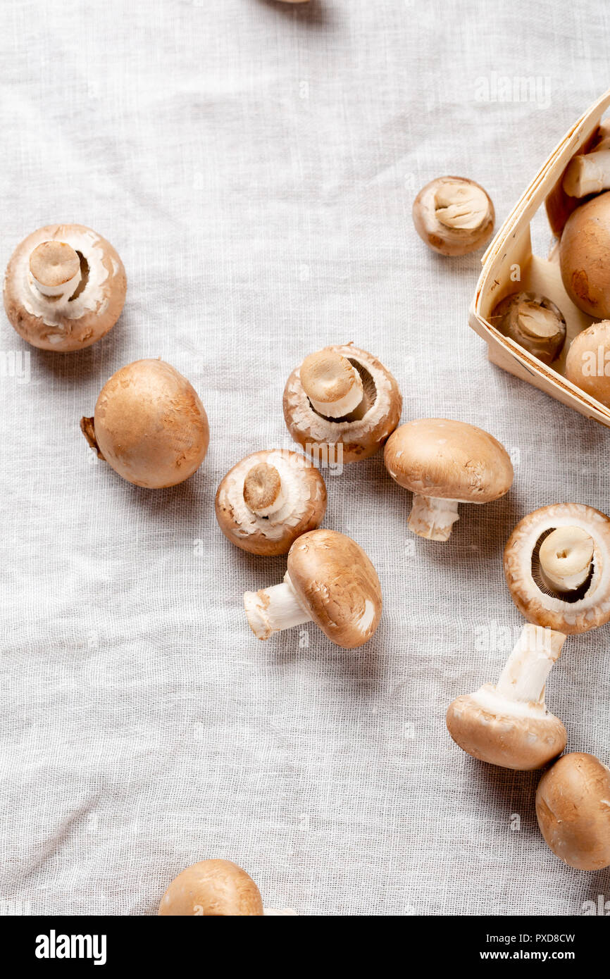 Fresh mushrooms top view Stock Photo - Alamy