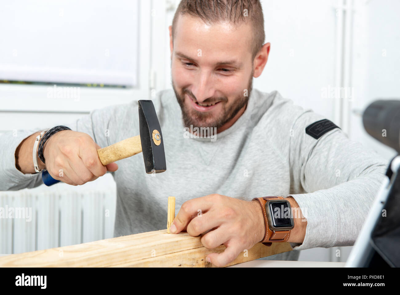 Using a hammer home hi-res stock photography and images - Alamy