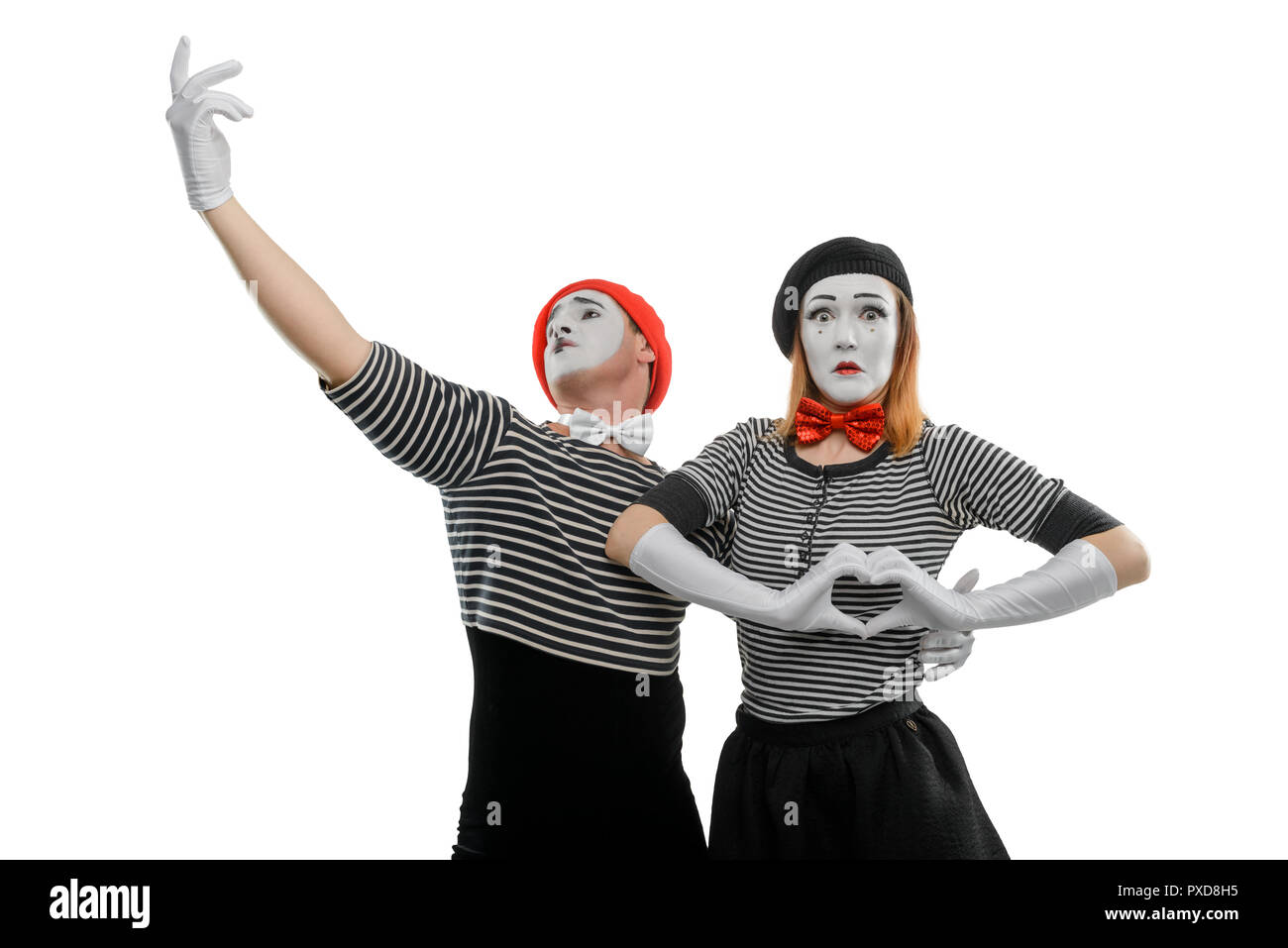 Mime couple in love Stock Photo - Alamy