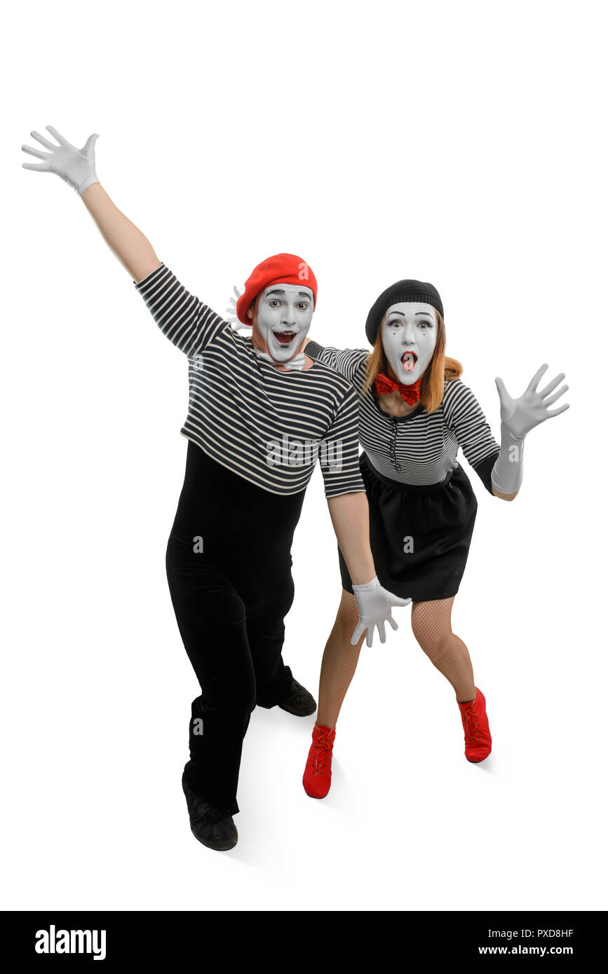 Two mimes are having fun Stock Photo - Alamy